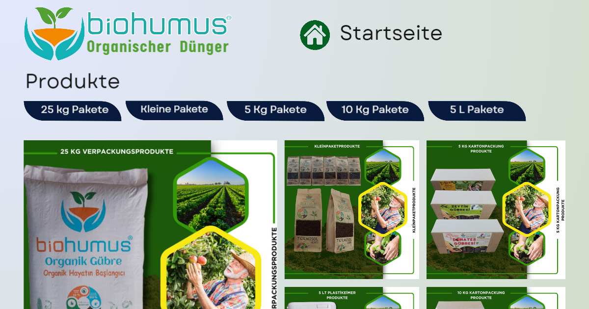 Biohumus organischer Dünger Produkte
